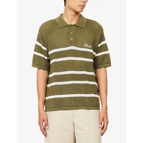 BELIER St.tropez Crochet Cotton Polo Shirt
