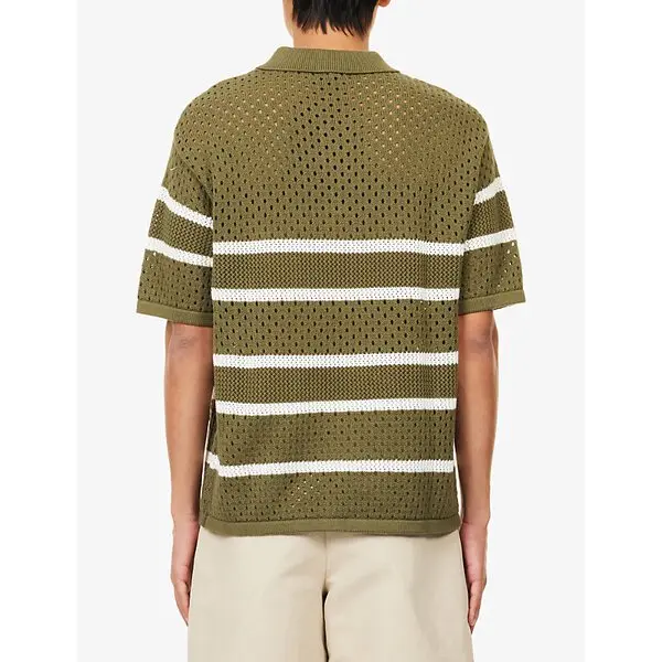 BELIER St.tropez Crochet Cotton Polo Shirt