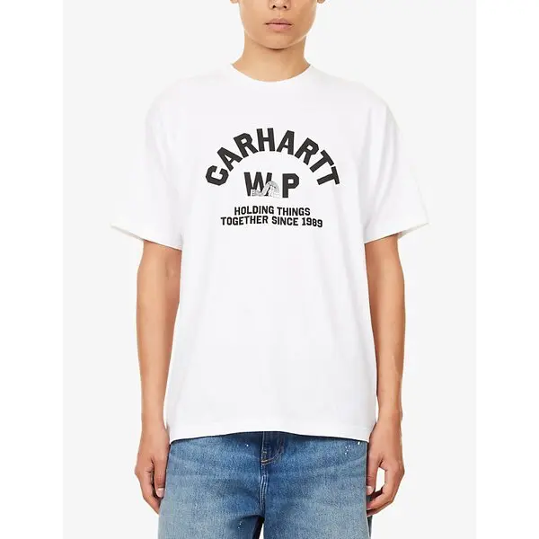 Carhartt Work In Progress Column Graphic-text Cotton T-shirt