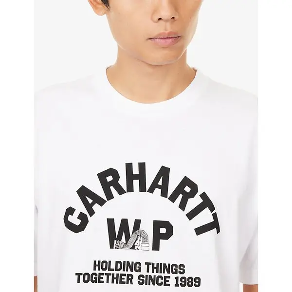Carhartt Work In Progress Column Graphic-text Cotton T-shirt