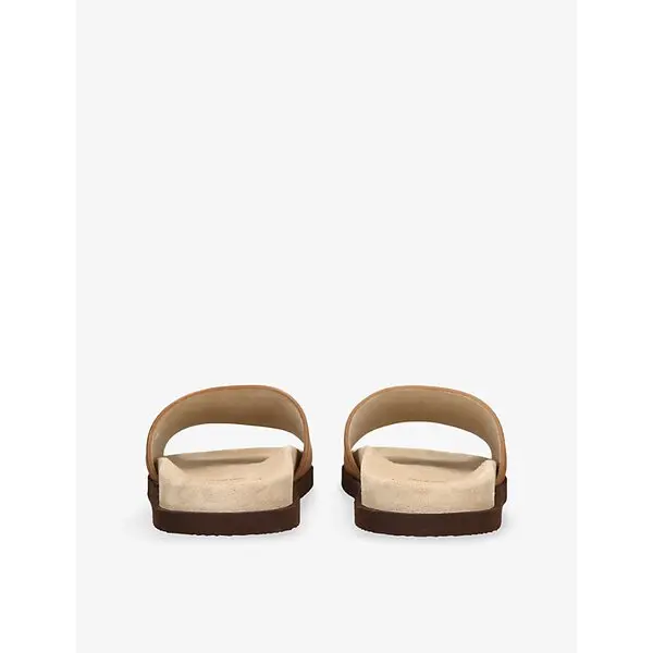 Brunello Cucinelli Wide-strap Suede Sliders