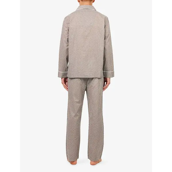 Derek Rose Geo Pattern Cotton Pyjama Set