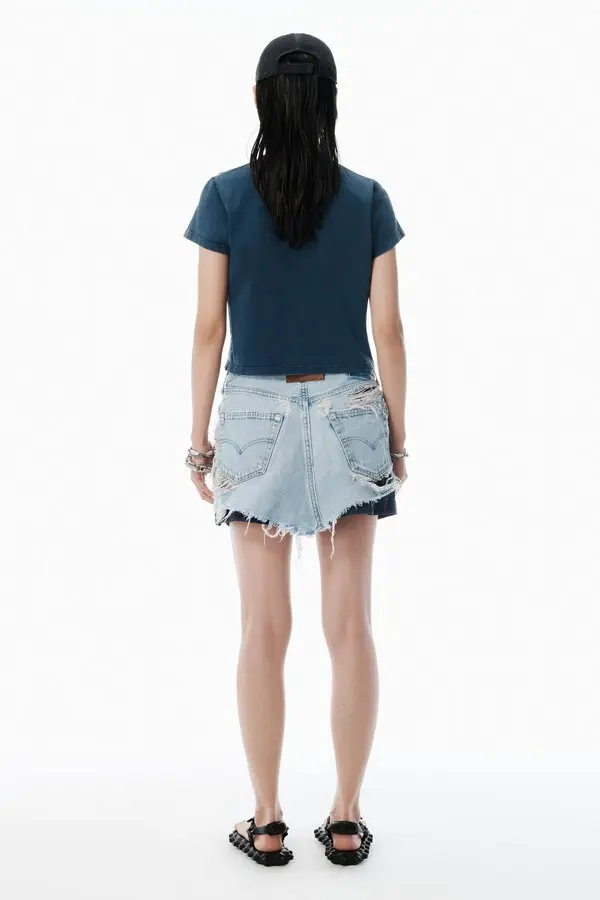 Alexander Wang Shrunken Logo Tee - Washed Navy