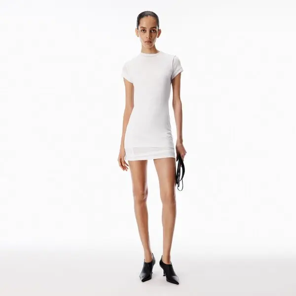 Alexander Wang Pre-styled Short Sleeve Mini Dress - White
