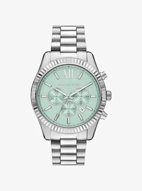 Michael Kors Lexington Stainless Steel Chronograph Watch - Silver