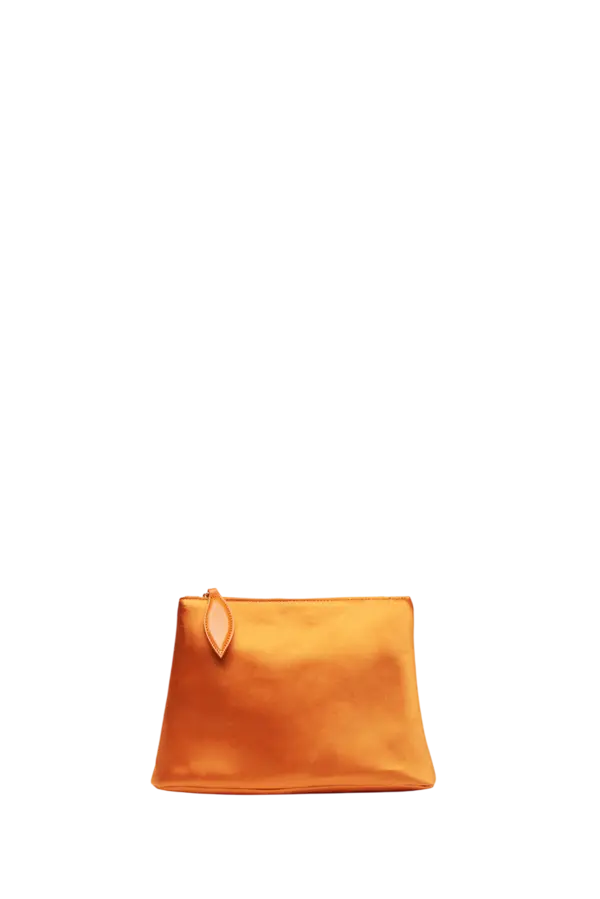 LIFFNER Mandarin Satin Zip Clutch - Orange