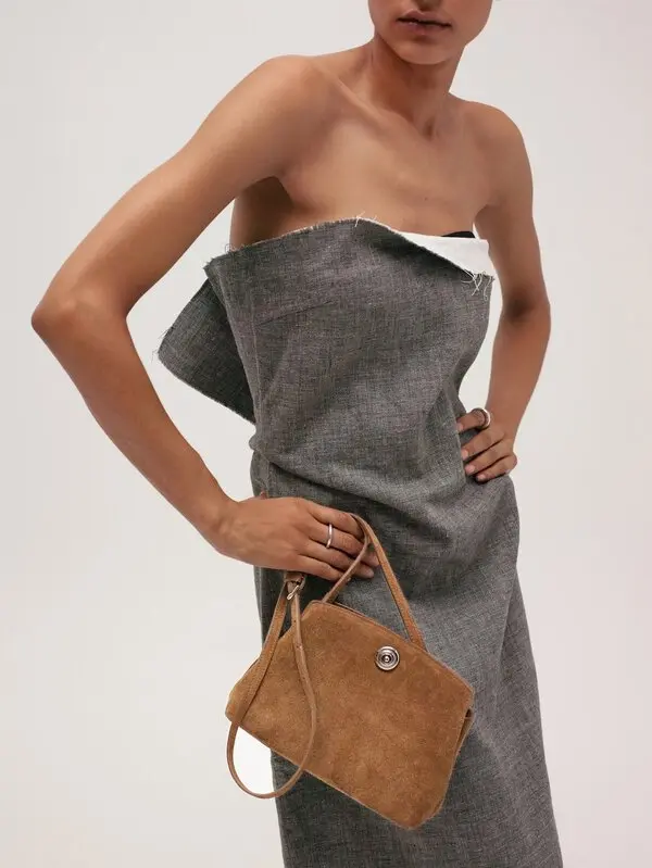 LIFFNER Pushlock Pouch Mini Light Suede - Brown