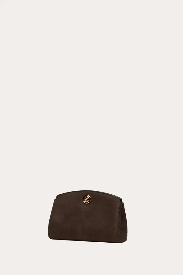 LIFFNER Pushlock Clutch Dark Ostrich - Brown