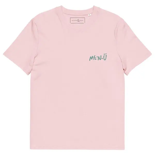 ANCHOR & CREW Organic Cotton T-shirt With "me.n.u" Graphic - Pink