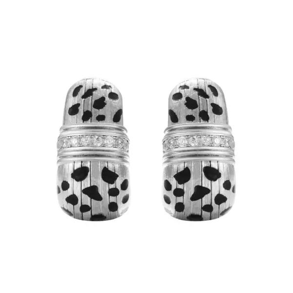 ONEWILDONE Just Do You Leopard Statement Earrings With Pave Detailing - Silver