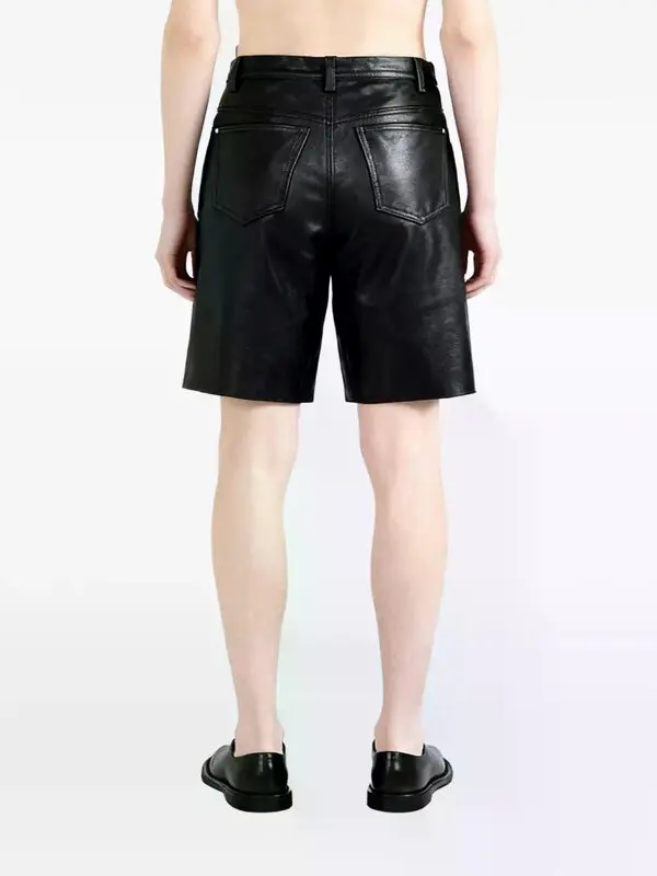 PALY Hollywood Holy Mountain Graffiti-print Leather Shorts