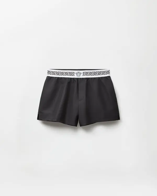 Versace Swim Shorts With Medusa Detail - Black