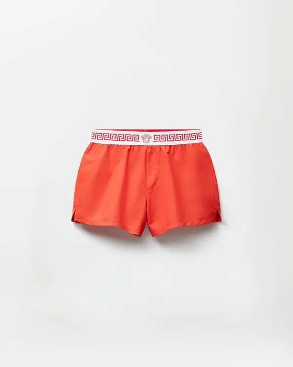 Versace Swim Shorts With Medusa Detail - Red