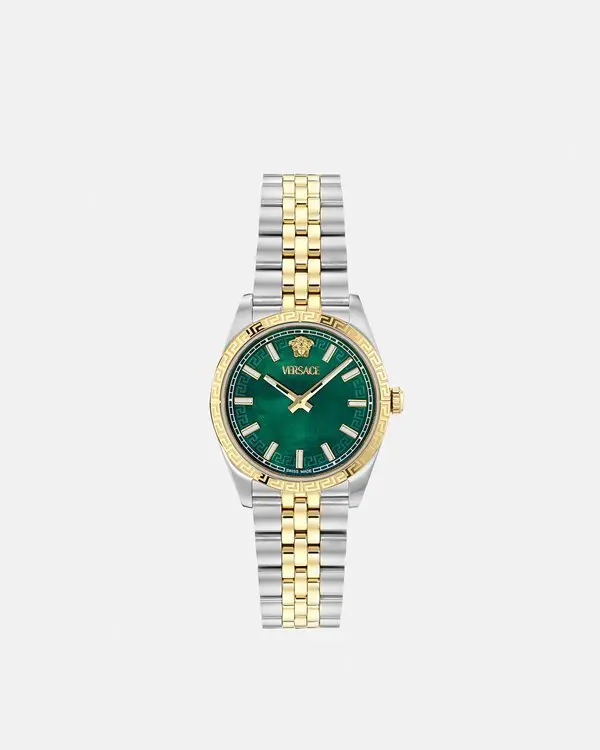 Versace Millenyium Lady Watch With Mother Of Pearl Dial And Greca Motif - Gold