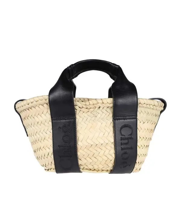 Chloé Contrast Logo Shoulder Bag - Nude