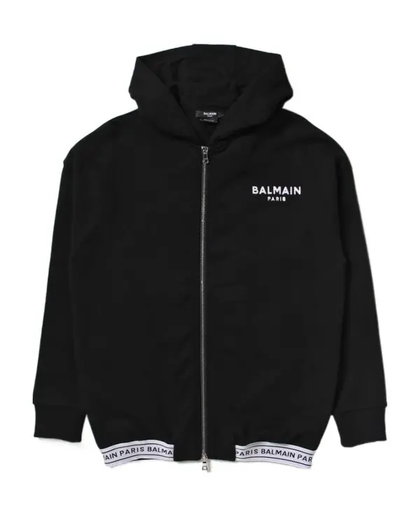 Balmain Logo Layered Zip Hoodie