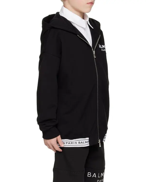 Balmain Logo Layered Zip Hoodie