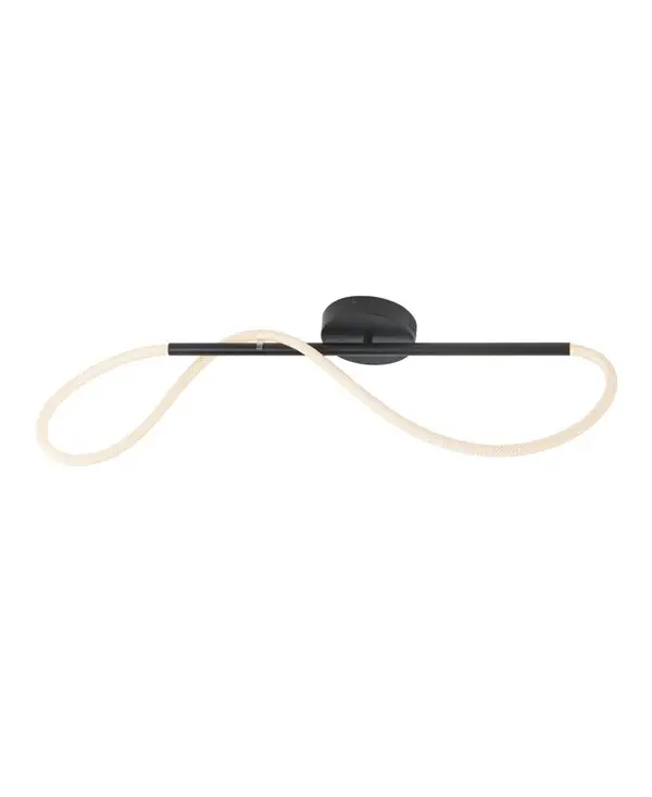 JONATHAN Y Alessio Contemporary Minimalist 360 Adjustable Silicone Neon Rope Dimmable Linear Integrated Led Flush Mount - Black