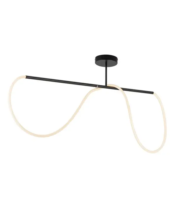 JONATHAN Y Alessio Contemporary Minimalist 360 Adjustable Silicone Neon Rope Dimmable Linear Integrated Led Flush Mount - Black
