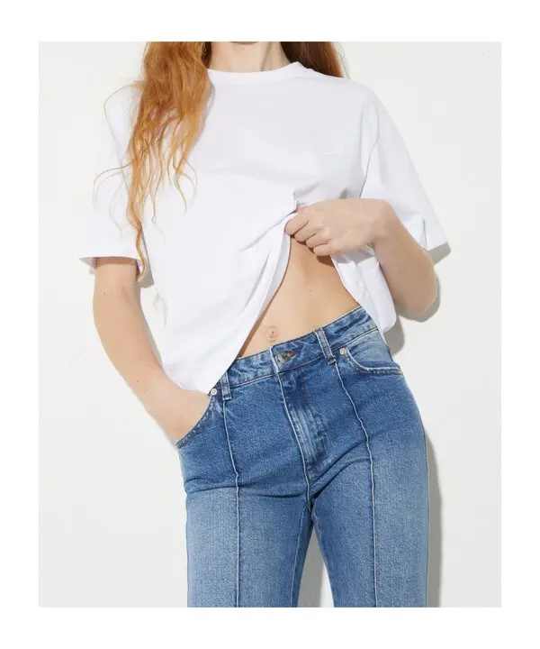 MAXCO. Max&co. Embroidered Slogan Crewneck T-shirt