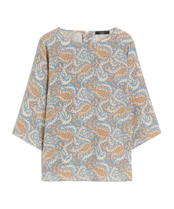 Max Mara Floral-pattern Blouse - Light Blue