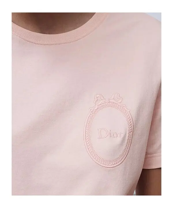 Dior Fitted Médallion Embroidered T-shirt - Nude