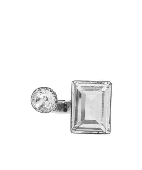 Dries Van Noten Openwork Crystal Ring - Silver