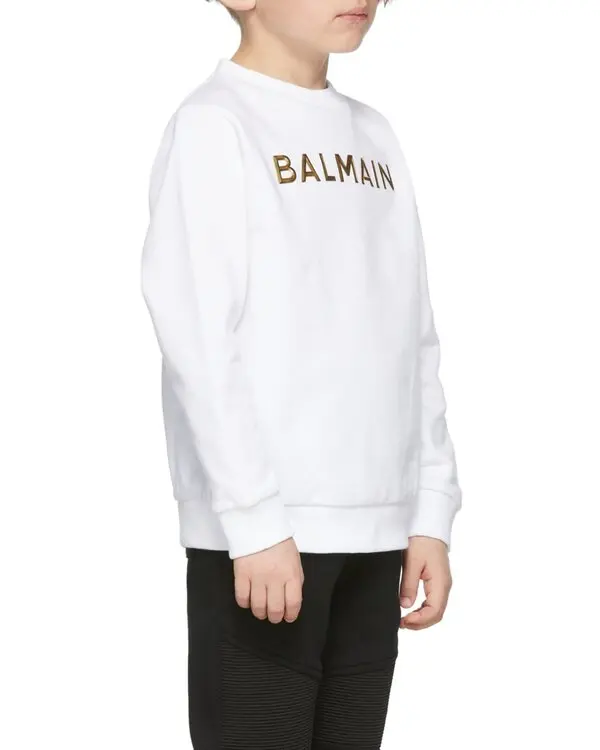 Balmain Logo Debossed Cotton Sweatshirt