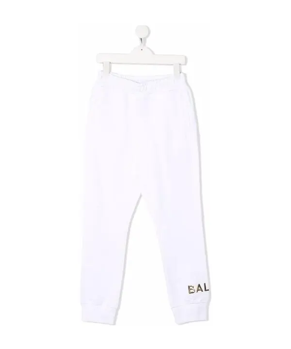 Balmain Logo Print Track Pants - White