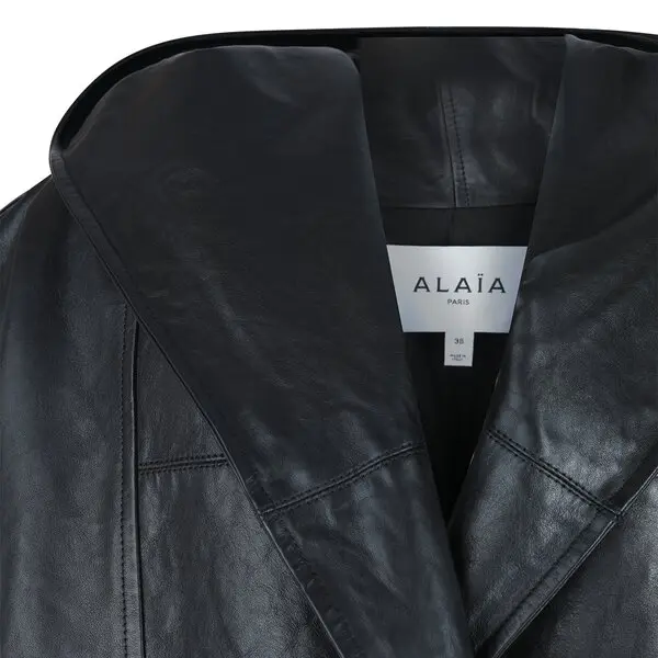 Alaïa Hooded Leather Biker Jacket