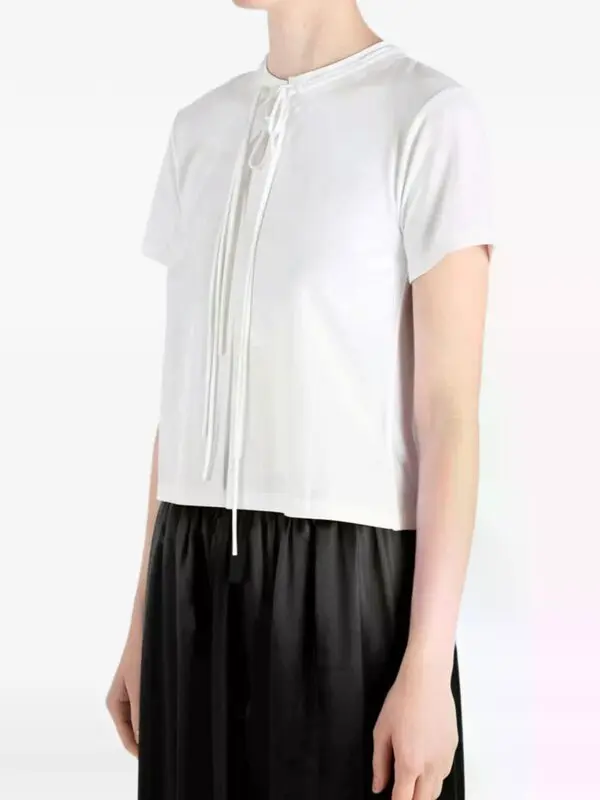 Y’s Tie-fastening Band Collar T-shirt