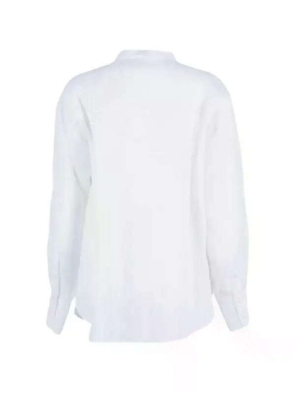 ERMANNO FIRENZE Floral Embroidered Pintuck Ramie Shirt