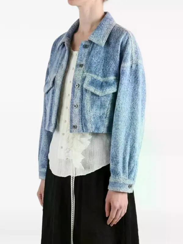KIKO KOSTADINOV Indigo Acid Wash Cropped Jacket