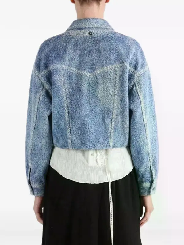 KIKO KOSTADINOV Indigo Acid Wash Cropped Jacket