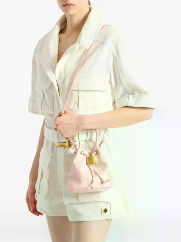 Balmain Smooth Leather Pulse Bucket Bag