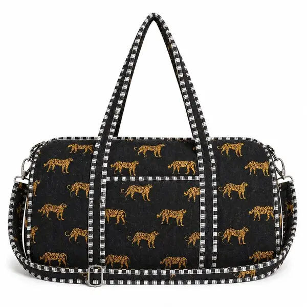 CYC Cheetah Velvet Weekender Bag - Black
