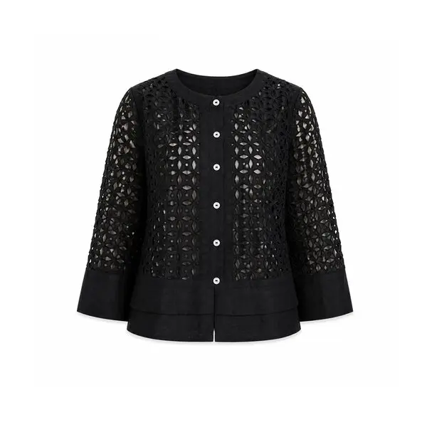 MARIELĒ Costanza Sangallo Linen Cropped Jacket