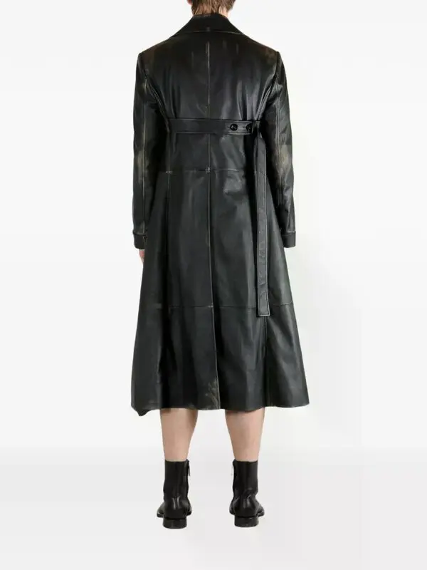 ANN DEMEULEMEESTER Faded-effect Leather Coat