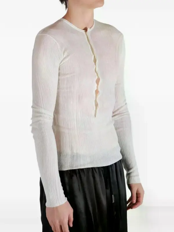 ANN DEMEULEMEESTER Ribbed-knit Long-sleeve T-shirt