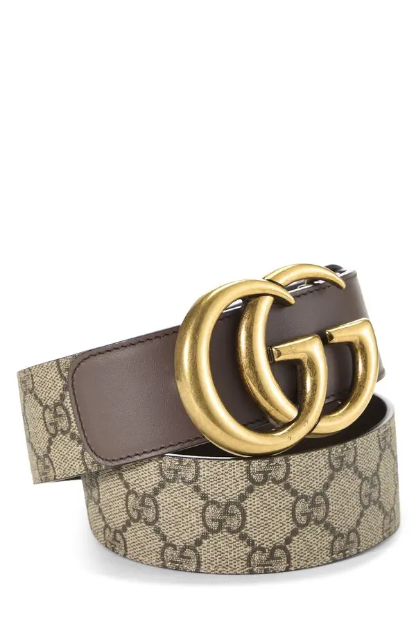Gucci Original Gg Supreme Canvas Marmont Belt - Brown