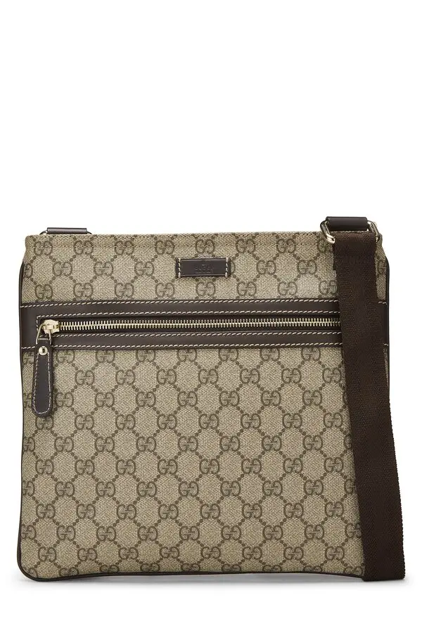 Gucci Original Gg Supreme Zip Pocket Flat Messenger
