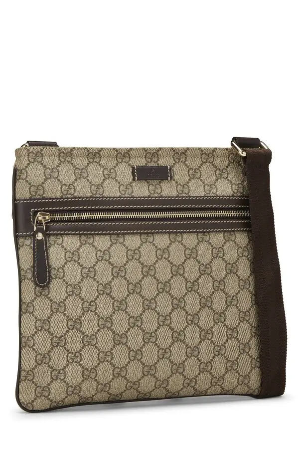 Gucci Original Gg Supreme Zip Pocket Flat Messenger