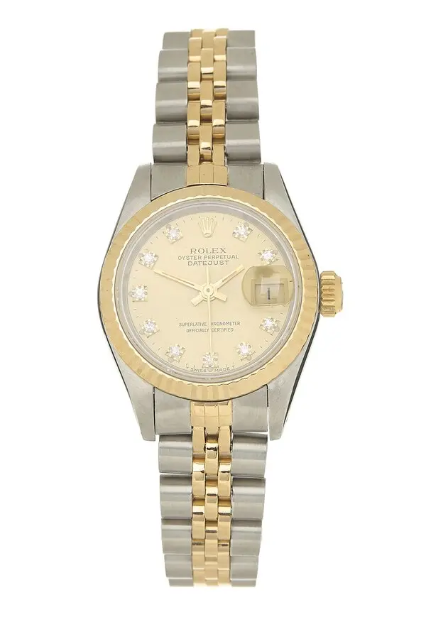 Rolex Two-tone Diamond Dial Datejust Watch - Gold