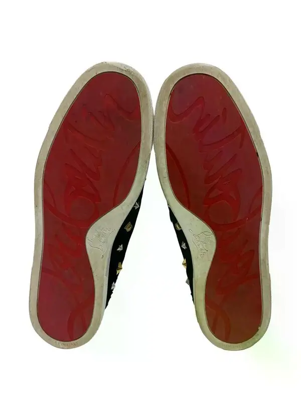 CHRISTIAN LOUBOUTIN Velvet Studded Slip-on Sneakers