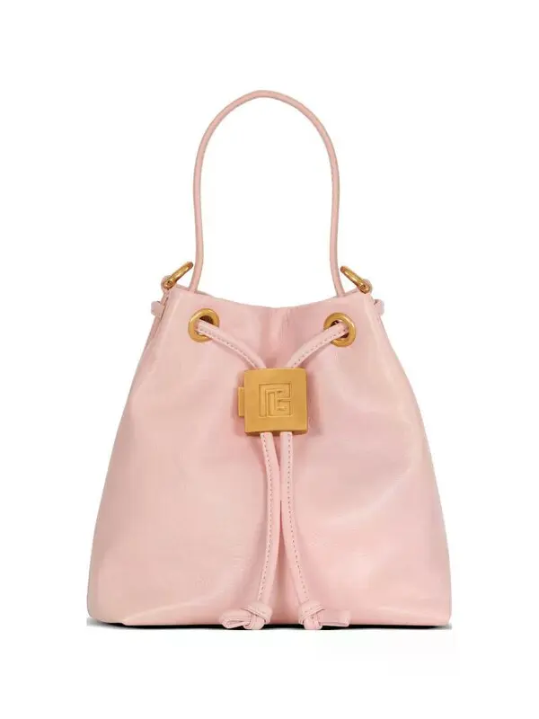 Balmain Pulse Bucket Bag In Smooth Leather - Pink