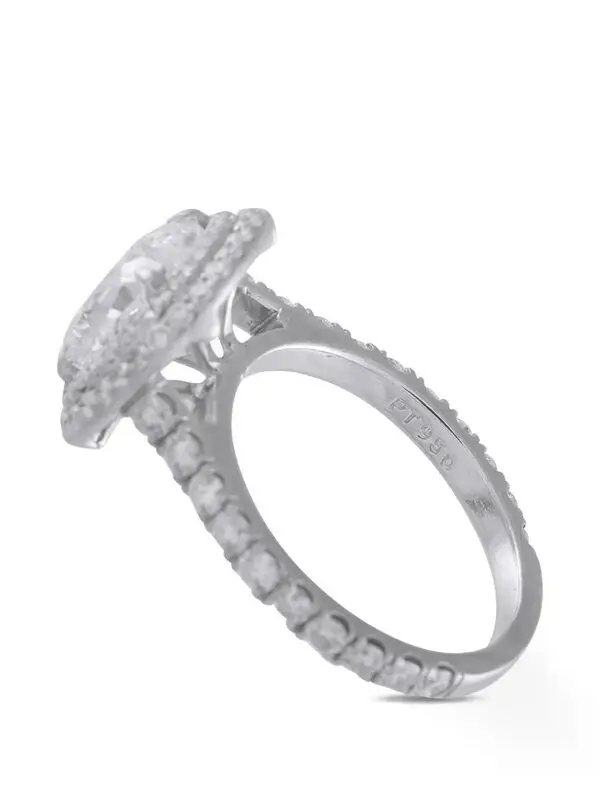 LB EXCLUSIVE Platinum Diamond Halo Ring
