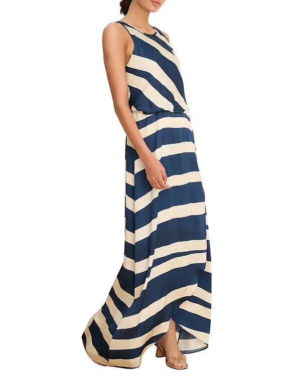 NIC+ZOE Maxi Dress With Horizontal Stripes - Indigo Multi