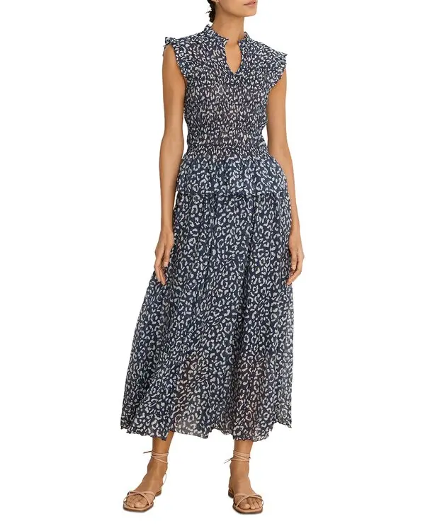 NIC+ZOE Crinkle Leopard Sketch Midi Skirt