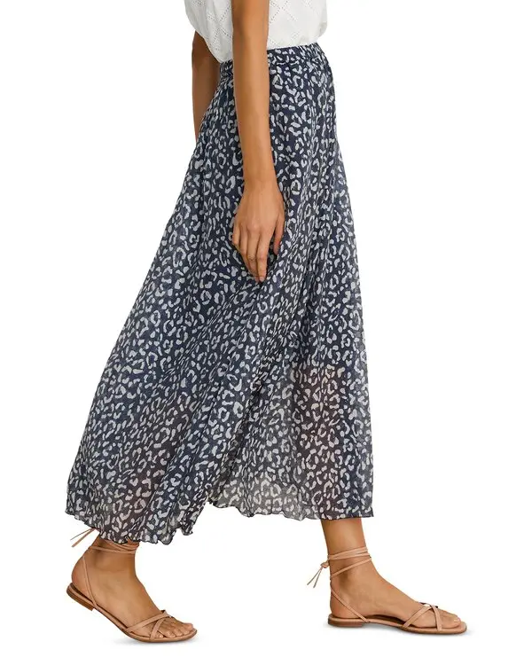 NIC+ZOE Crinkle Leopard Sketch Midi Skirt