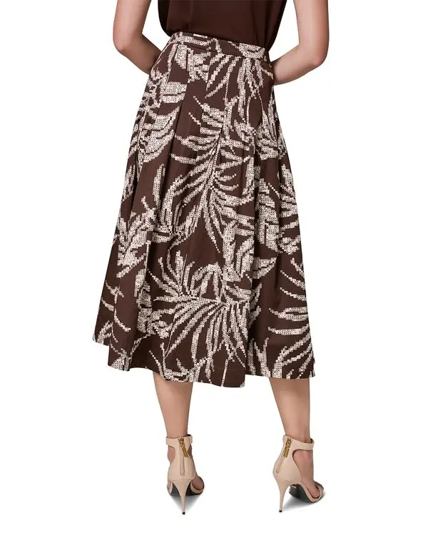Donna Karan New York Printed Pleated Midi Skirt